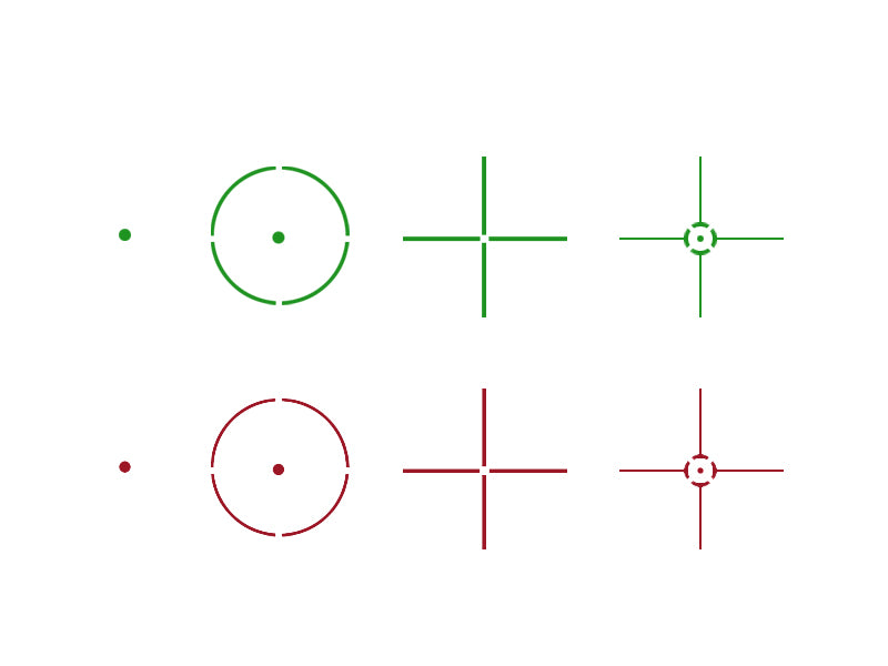 Lancer Tactical - Red & Green Dot Panorama Reflex Sight - 4 Reticles T ...