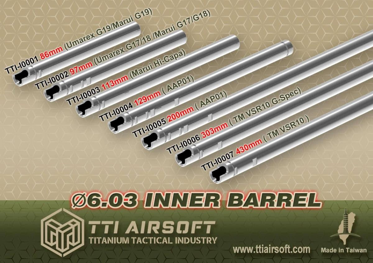 TTI - AAP-01 Tight Bore Barrels (200mm/129mm/86mm) – Takeoneairsoft
